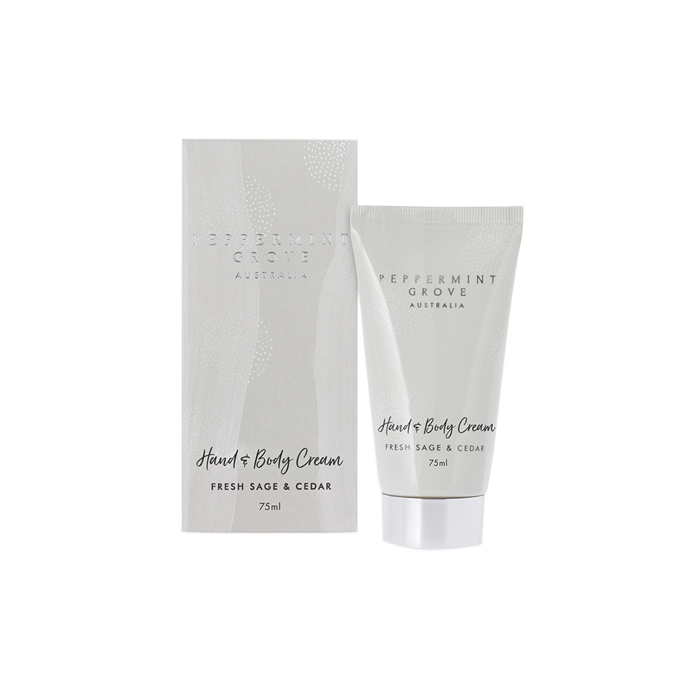 Fresh Sage & Cedar Hand & Body Cream Tube 75ml | Peppermint Grove