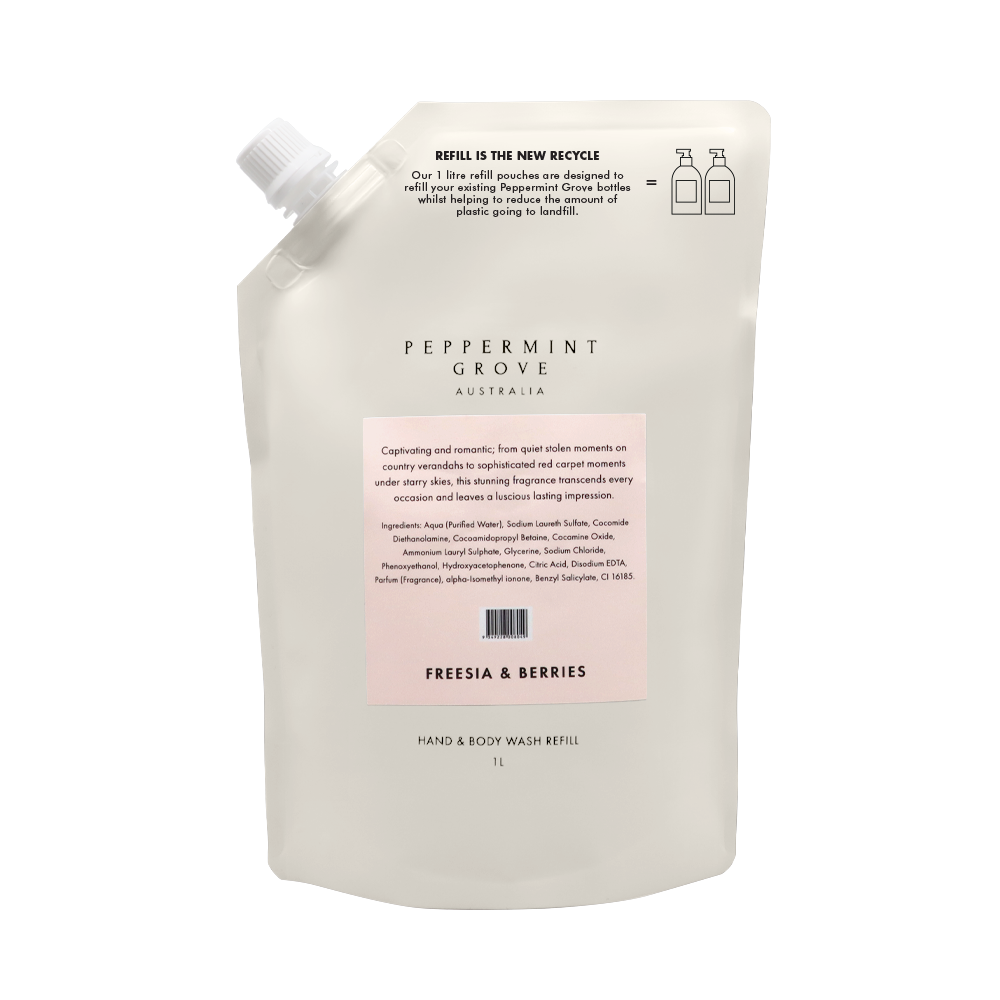 Freesia & Berries Hand & Body Wash Refill 1L | Peppermint Grove